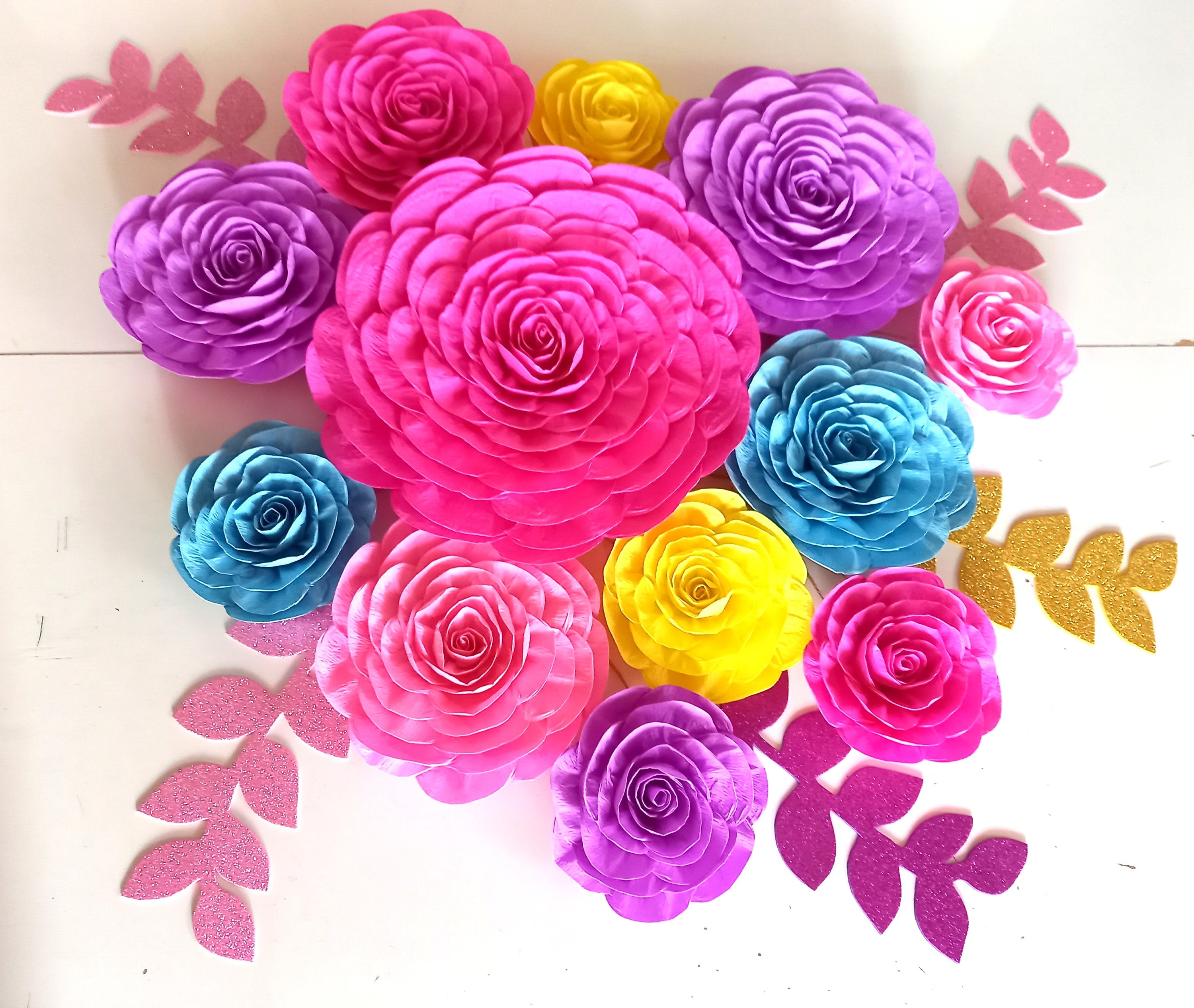 Encanto Nursery Wall Decor, 3D Large Paper Flowers Wall Decor, Backdrop ...