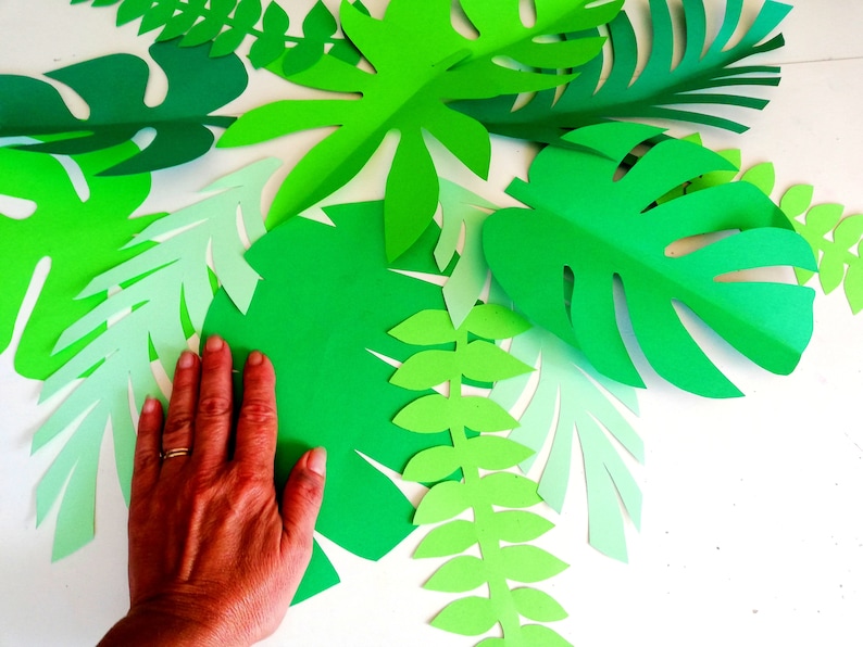Tropical Palm Leaf Green Leaves Large Paper Leaves Flower | Etsy