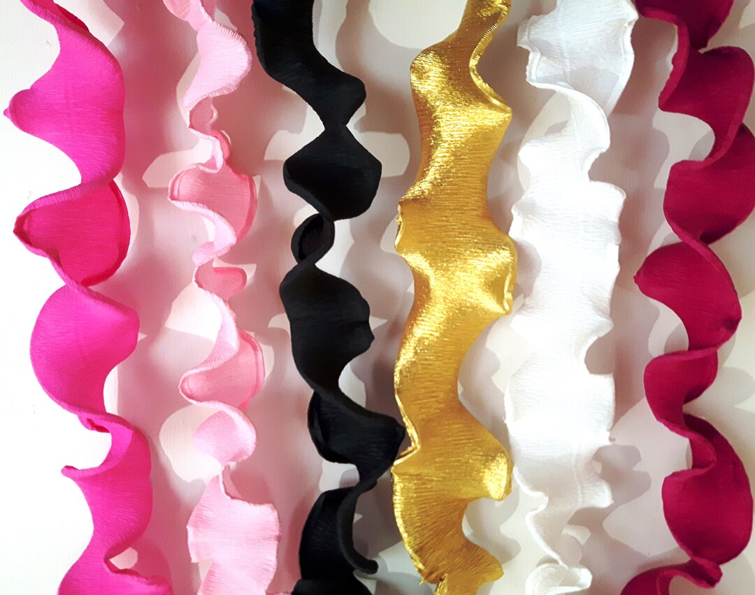 10 Crepe Paper Streamer Backdrop, Victoria, Pink Gold Wall Decor ...