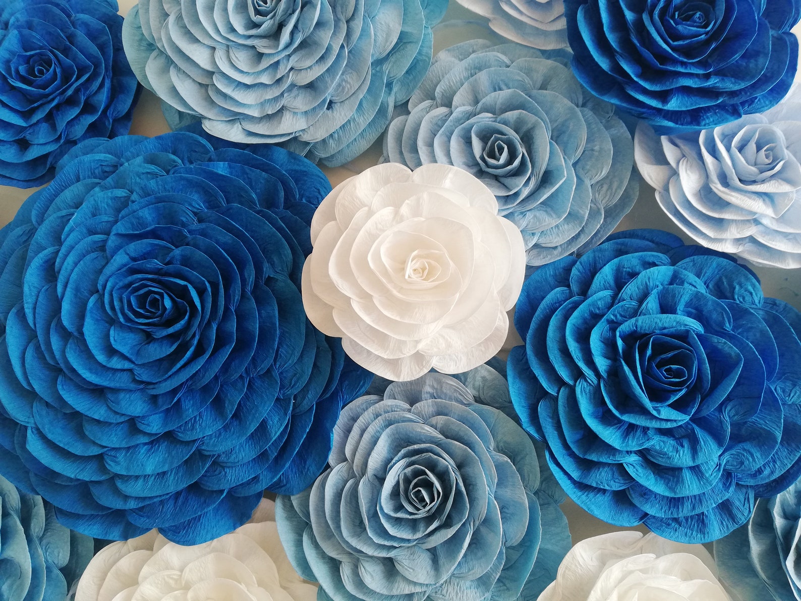 Аny color Royal Blue Large Paper Flowers Boy Prince Backdrop | Etsy