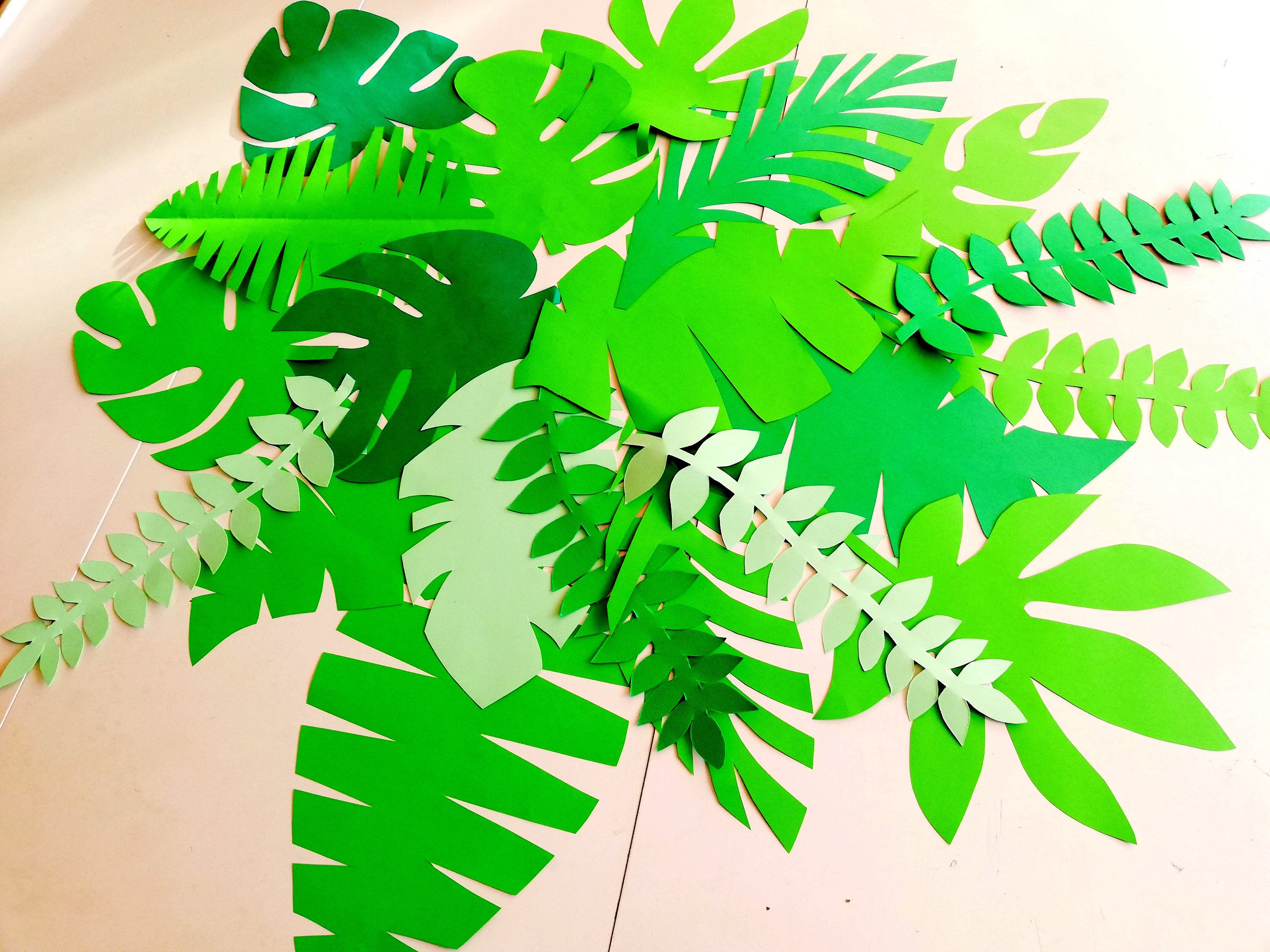 Tropical Palm Leaf Green Leaves Large Paper Leaves Flower | Etsy