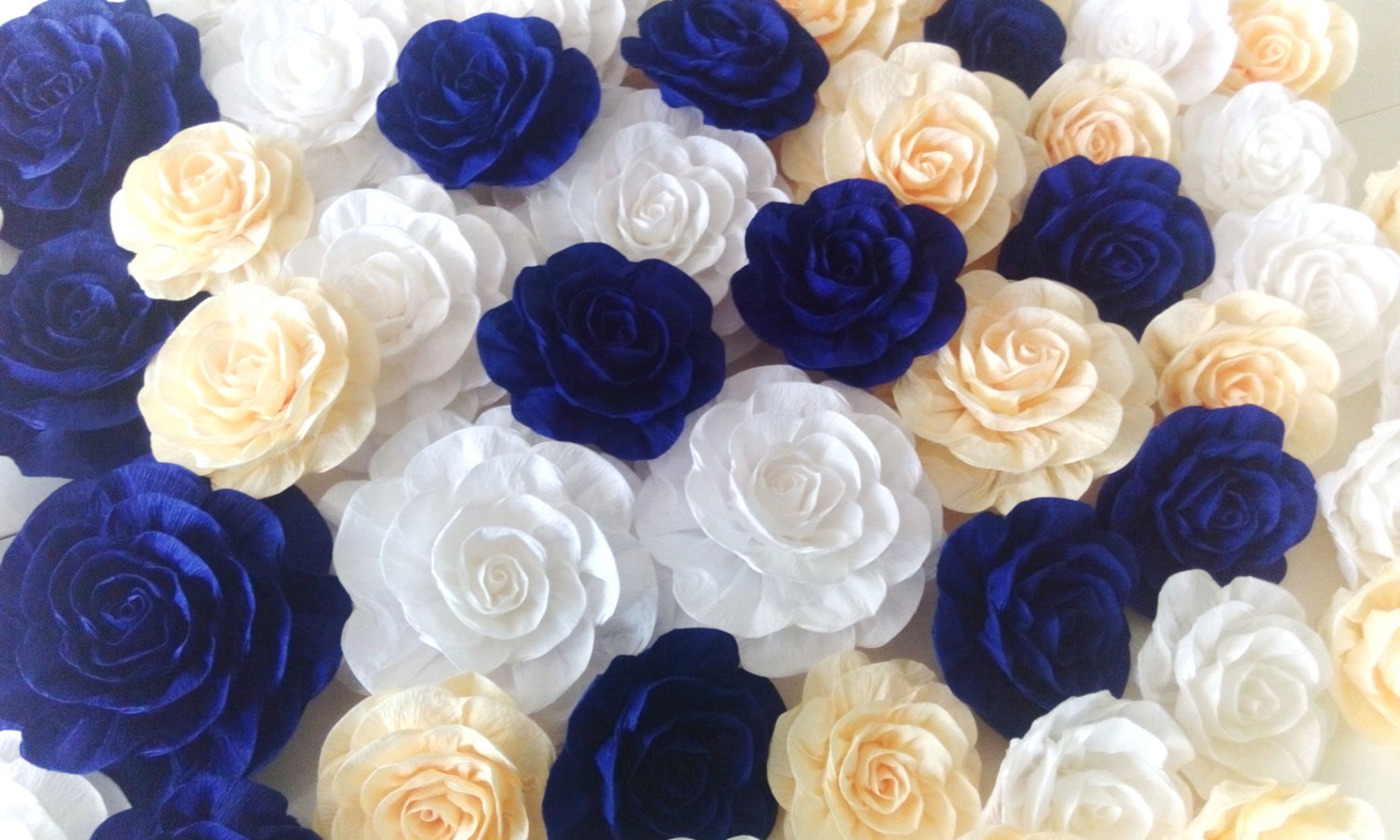 Royal Blue Silver Wall Decor Large Paper Flowers Boy Baby - Etsy
