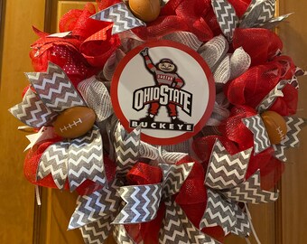 The Ohio State University Block O Wreath Scarlet With - Etsy