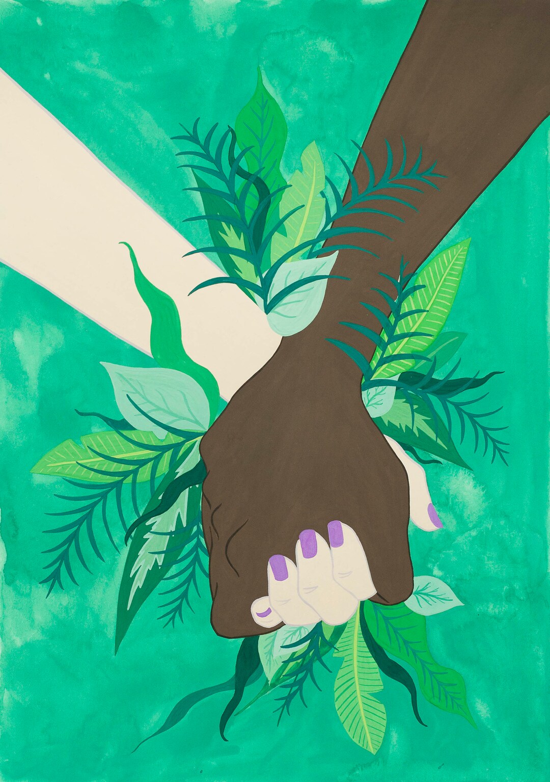 Friendship, Love and Equality Illustration Art Print Holding Hands ...