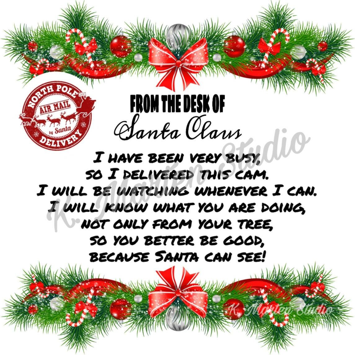 Santa Cam With Letter From North Pole | Santa Surveillance | Christmas ...