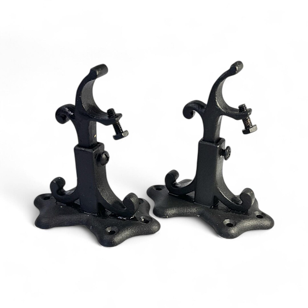 Wrought Iron Drapery Bracket for 1 Rod Adjustable Projection 5 to 7 ...