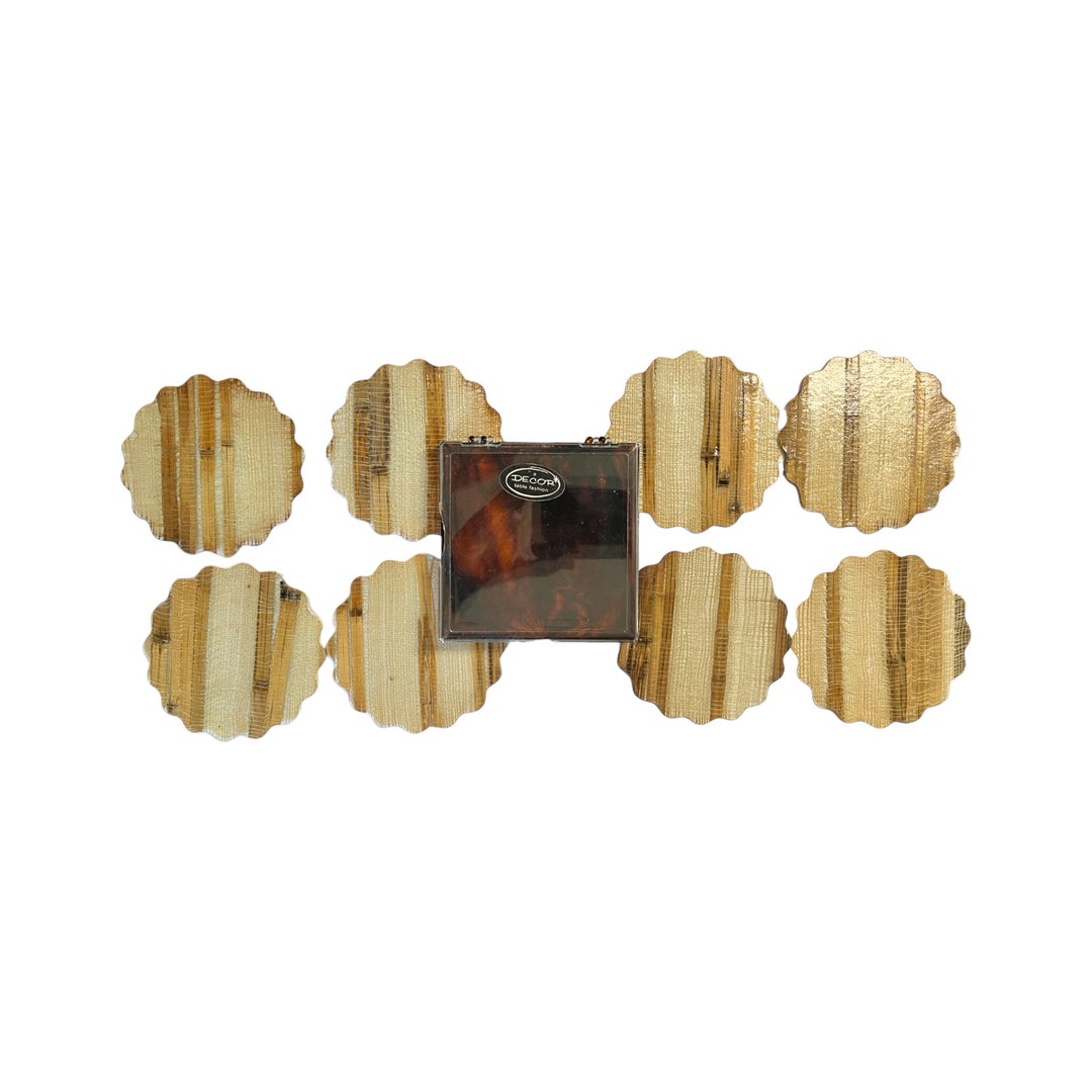 Mid Century Modern Laminated Bamboo Coasters Set of 8 From A Decor ...