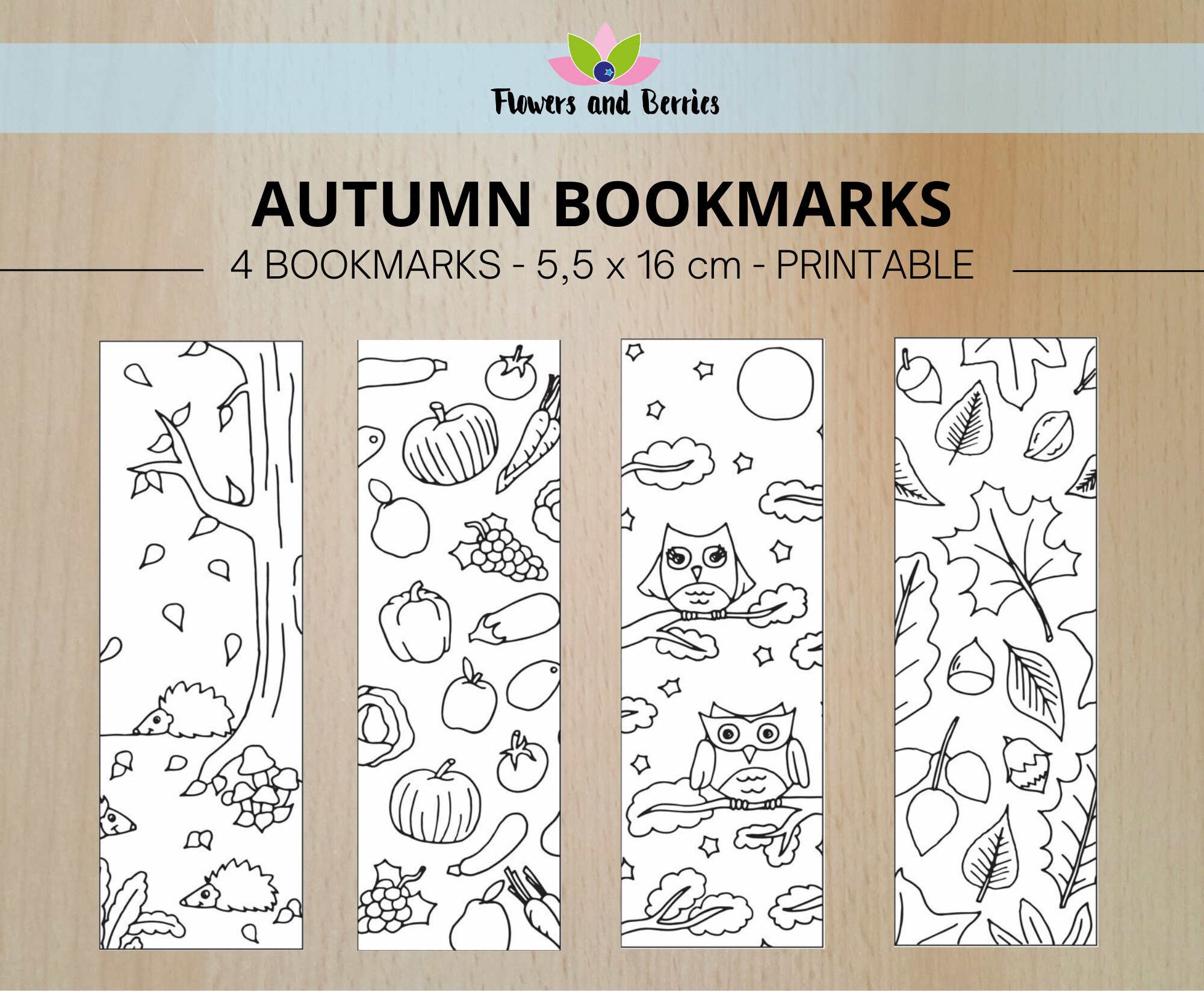 Zentangle Digital Bookmarks / Lesezeichen AUTUMN / printable PDF & JPG ...