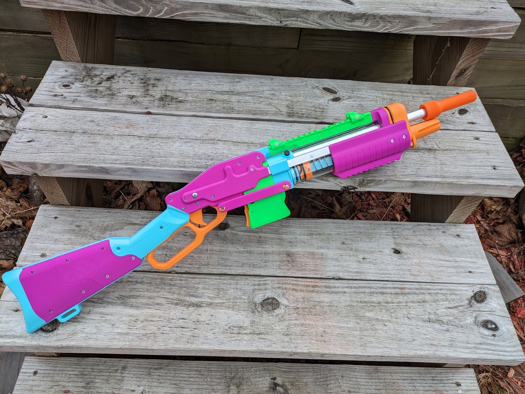 SLAB Lever Action Foam Dart Blaster With Blue and Purple PLA - Etsy