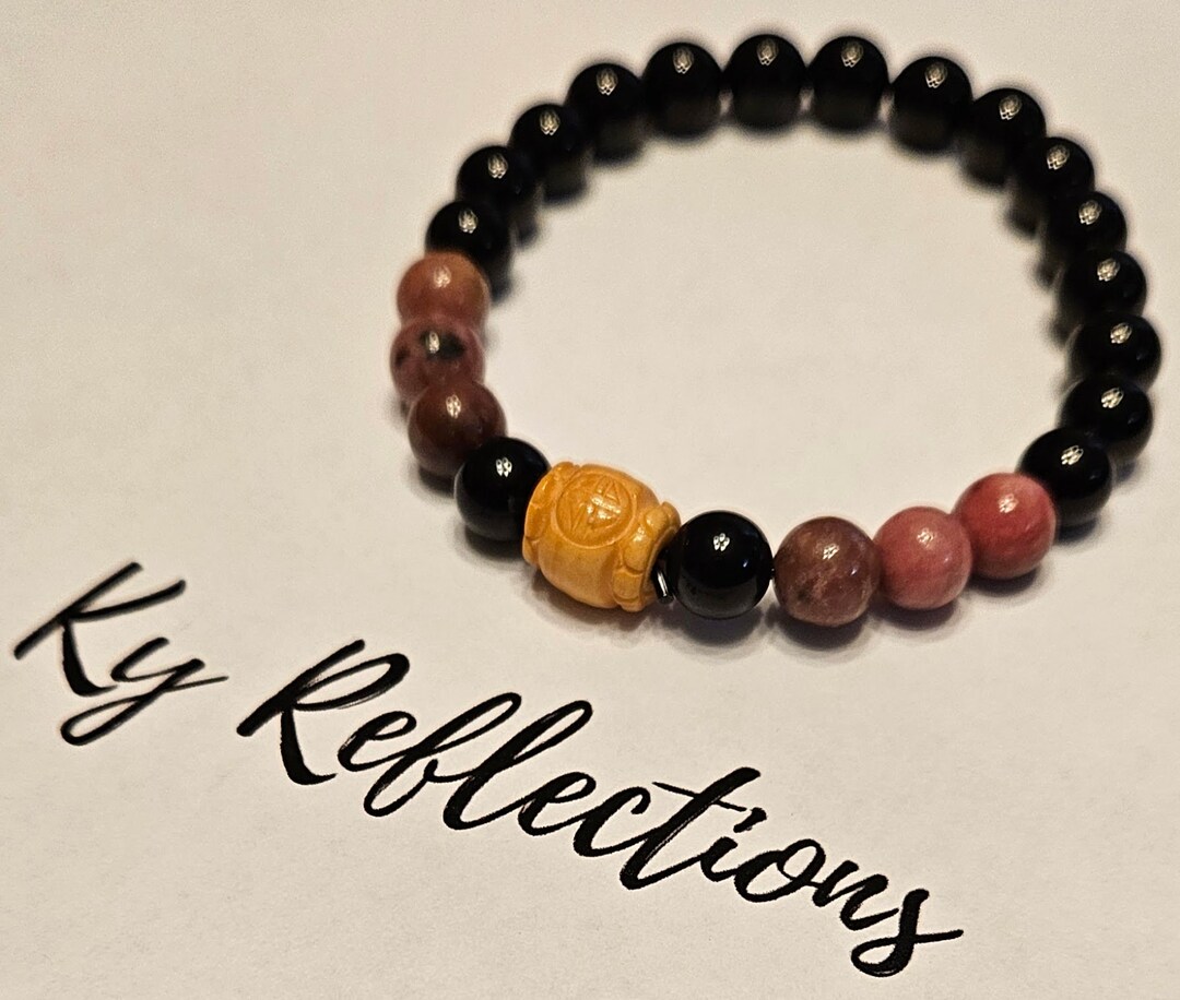 Good Luck Fortune Rhodonite Bracelet, Gemstone Bracelets, Lucky ...