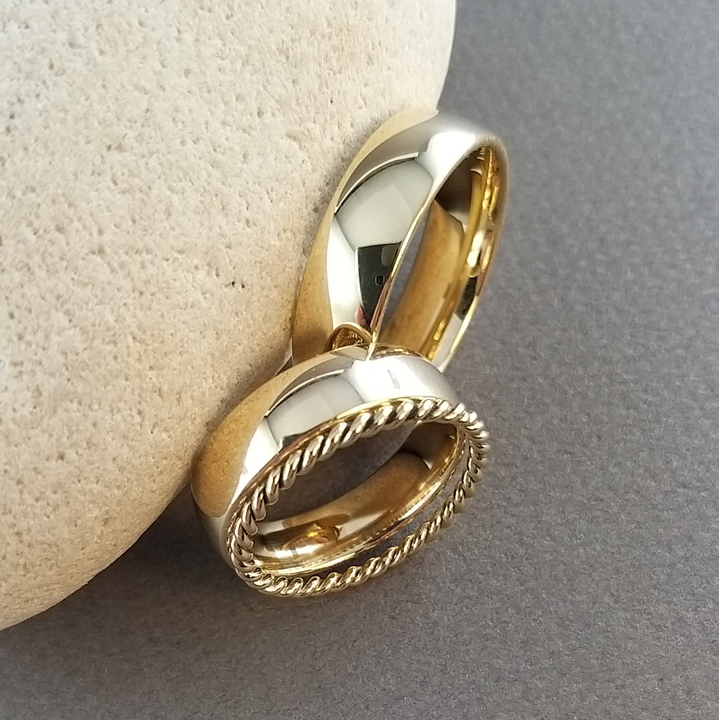 BREIT & ROSÉ breite Eheringe in Roségold 585 750 oval flach | Etsy