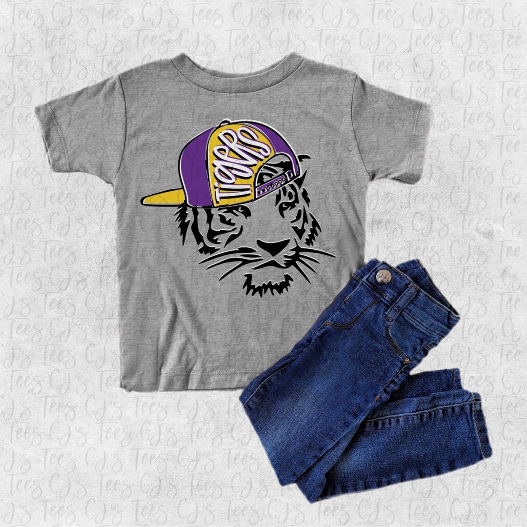 Rad Tiger, Backwards Cap Tiger Shirt, Cool Youth Tiger Tee, Kids Tiger ...