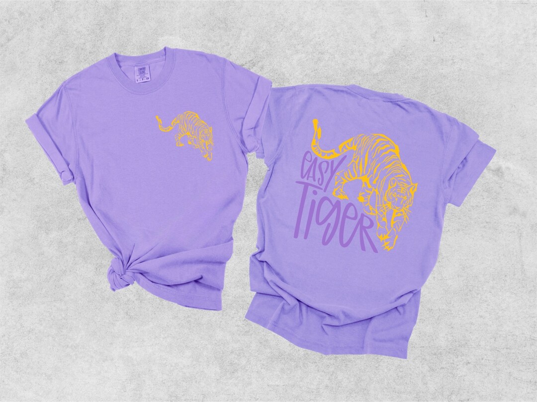 Easy Tiger T-shirt, Purple Tiger Mascot Shirt, Family Matching Tiger ...