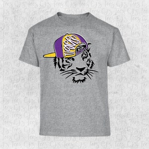 Rad Tiger, Backwards Cap Tiger Shirt, Cool Youth Tiger Tee, Kids Tiger ...