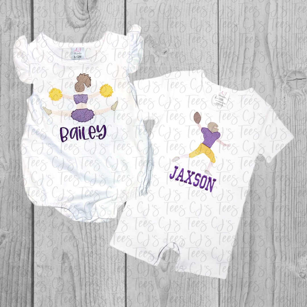 Customized Cheerleader Ruffle Romper, Personalized Football Player ...