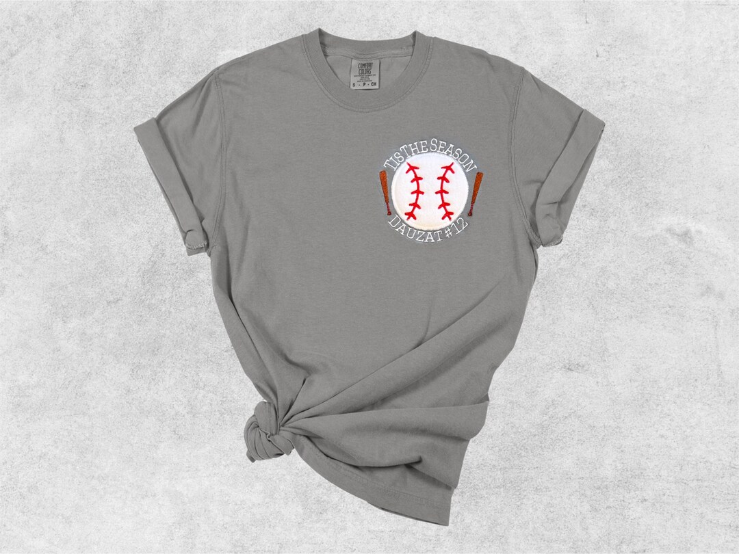 Custom Textured Baseball Shirt, Baseball Appliqué Tee, Personalized ...