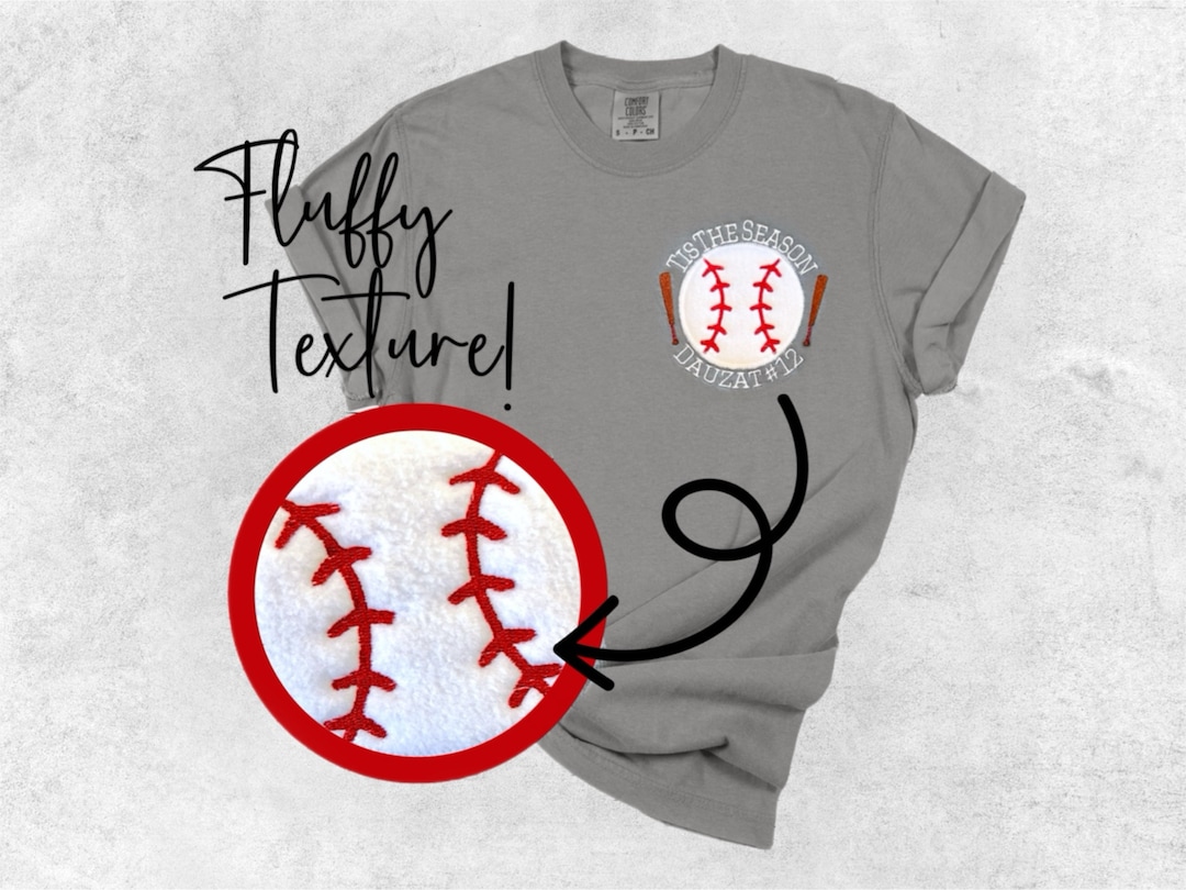 Custom Textured Baseball Shirt, Baseball Appliqué Tee, Personalized ...