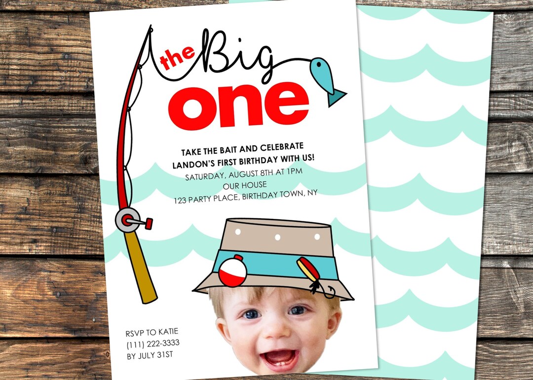 Big ONE Fishing First Birthday Invitation Fish 1st Birthday - Etsy