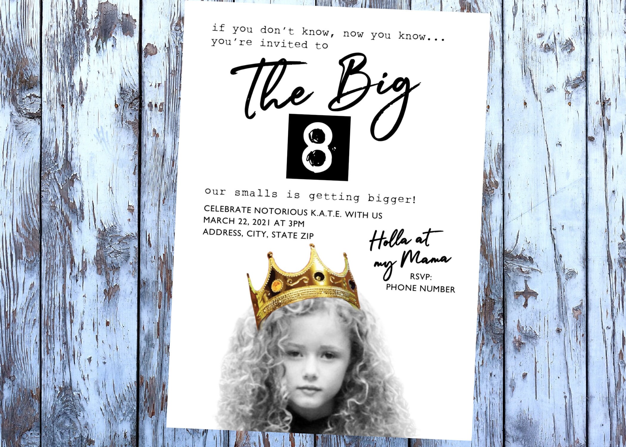 Notorious Birthday Invitation Biggie Smalls Birthday Invite - Etsy