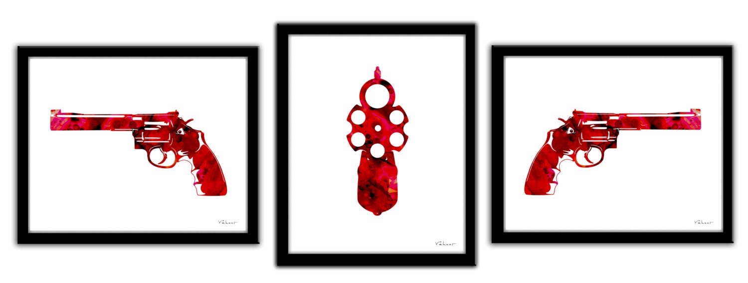 Red Gun Instant Download, Red Revolver Set Digital Download, Revolver ...