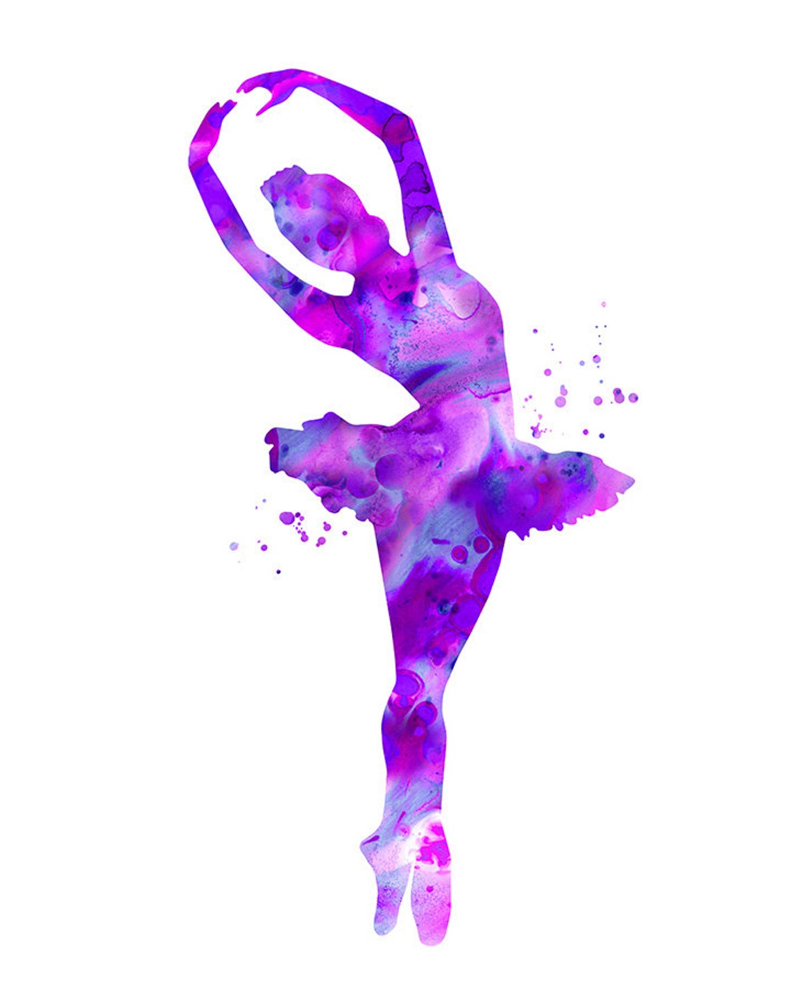 Purple Ballerina Digital Download, Ballerina Silhouette, Ballerina Art ...