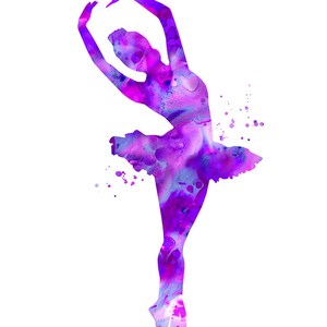 Purple Ballerina Digital Download, Ballerina Silhouette, Ballerina Art ...