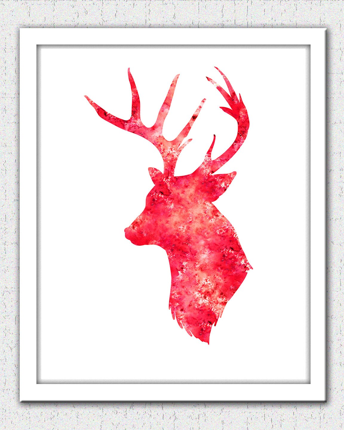 Red Deer Art Instant Download, Red Stag Set Digital Art,deer Head ...