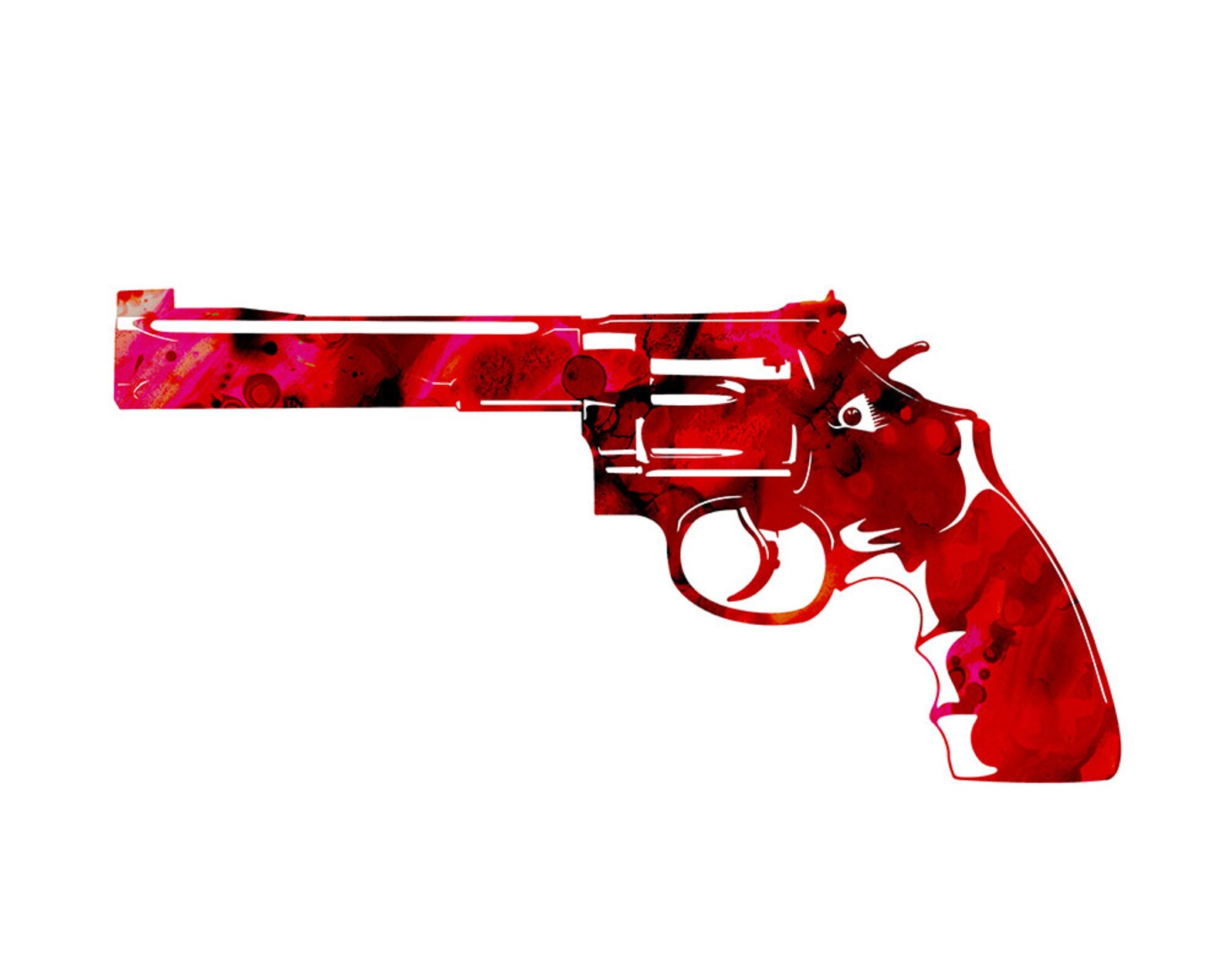 Red Gun Instant Download, Red Revolver Set Digital Download, Revolver ...