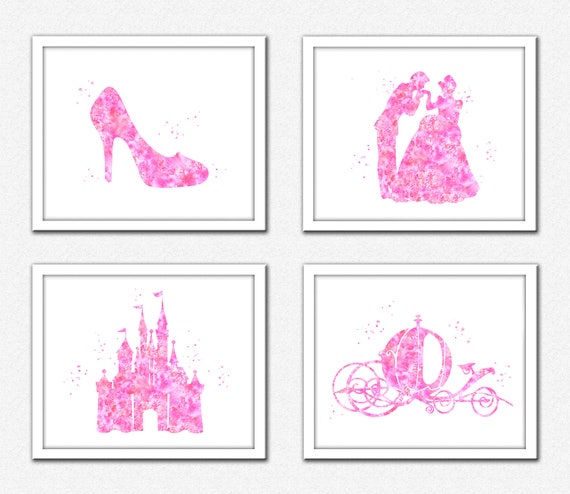 Pink Princess Art Bright Pink Princess Set Instant Download - Etsy