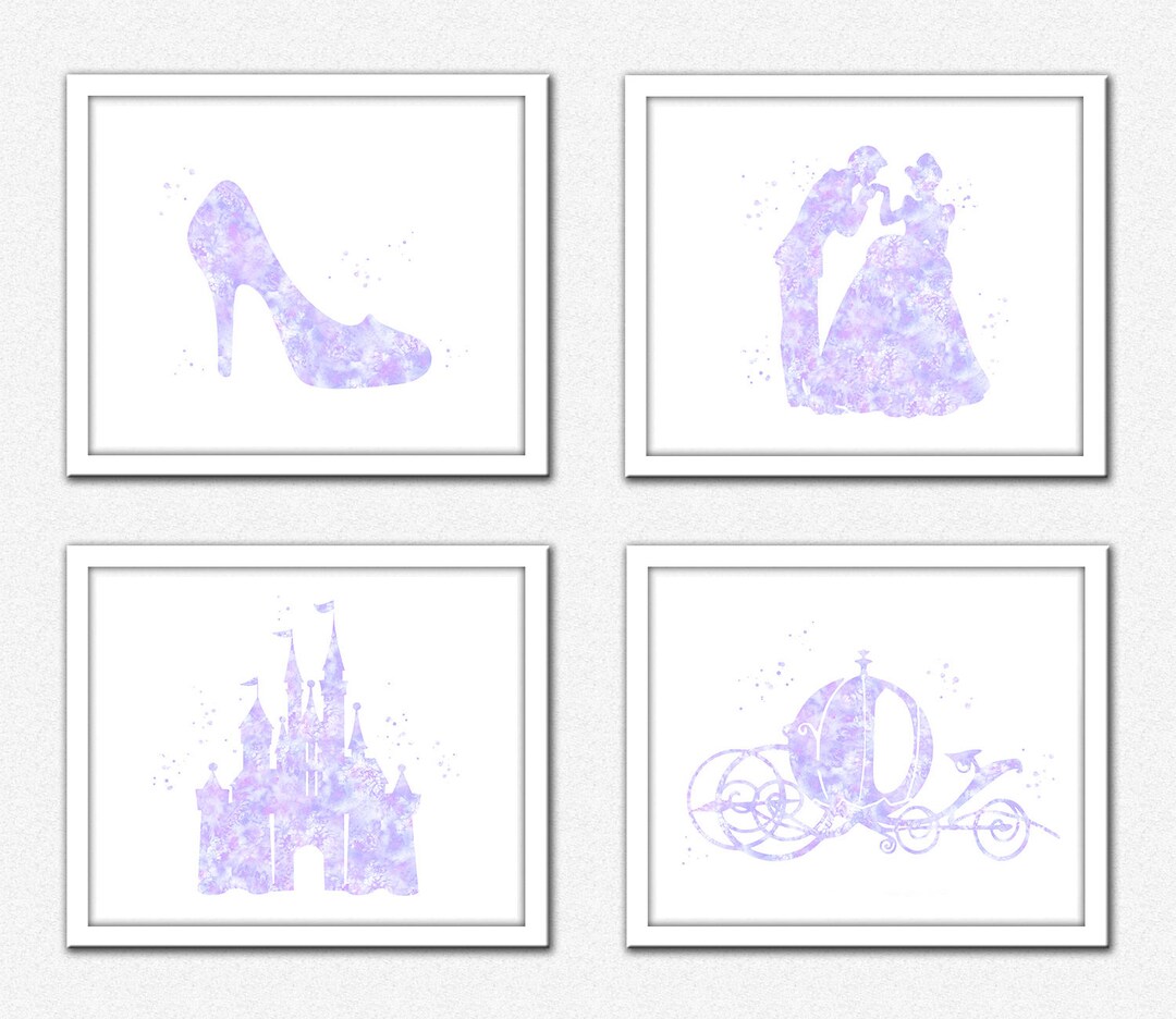 Purple Princess Wall Art, Light Purple Princess Set Instant Download ...