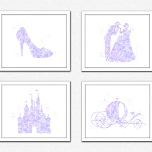 Purple Princess Wall Art, Light Purple Princess Set Instant Download ...