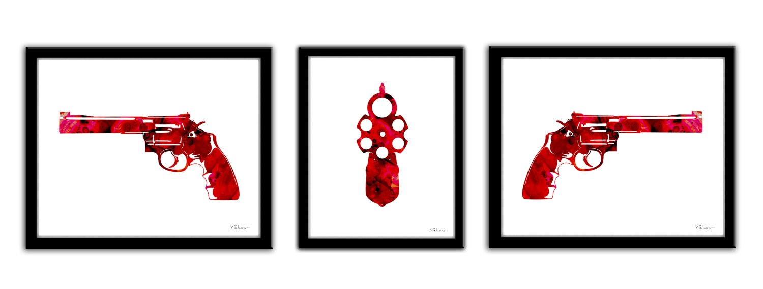 Red Gun Instant Download, Red Revolver Set Digital Download, Revolver ...