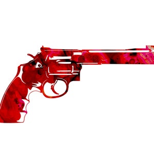 Red Gun Instant Download, Red Revolver Set Digital Download, Revolver ...