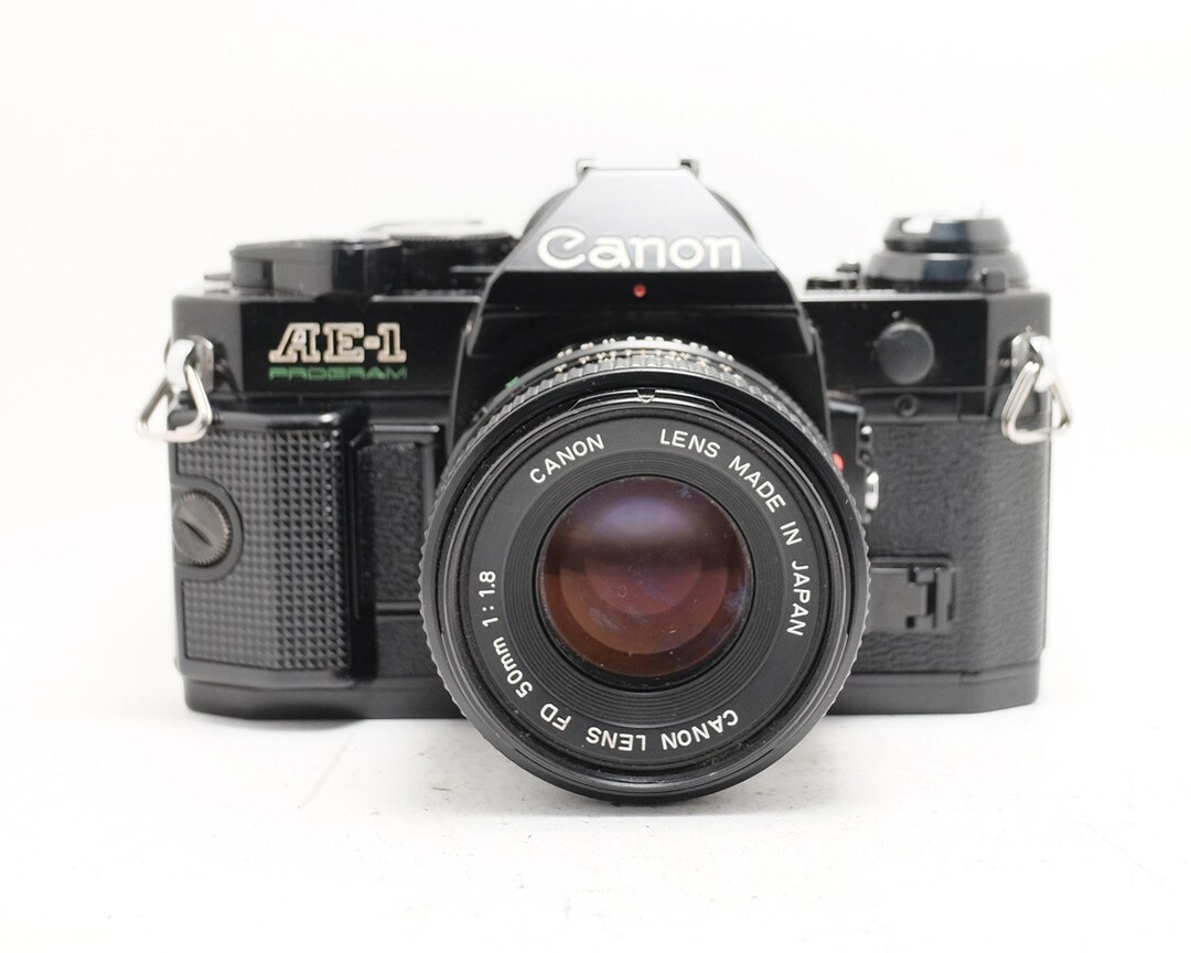 Canon AE-1 Program BLACK - 50mm 1.8 Prime Lens AE1 - Vintage SLR Camera - Etsy