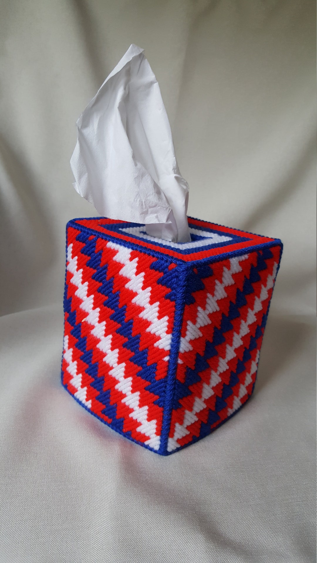 Red White and Blue Striped Patriotic Tissue Box Cover - Etsy