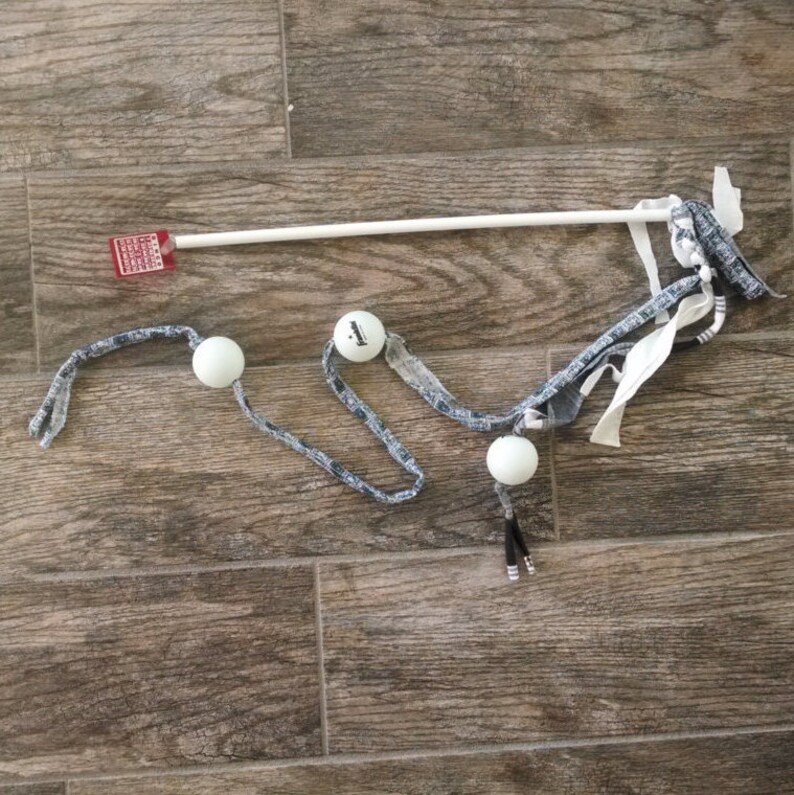 Crazy Wand Cat Toy. Made From Recycle Items Attached to a Wand - Etsy