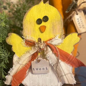 Easter Chick Decor, Wood Chick, Farmhouse Tray Decor, Primitive Chick ...
