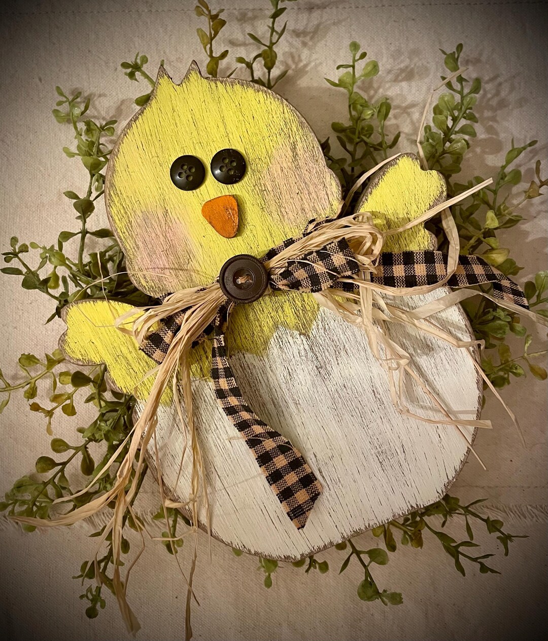 Easter Chick Decor, Wood Chick, Farmhouse Tray Decor, Primitive Chick ...