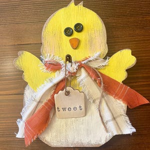 Easter Chick Decor, Wood Chick, Farmhouse Tray Decor, Primitive Chick ...