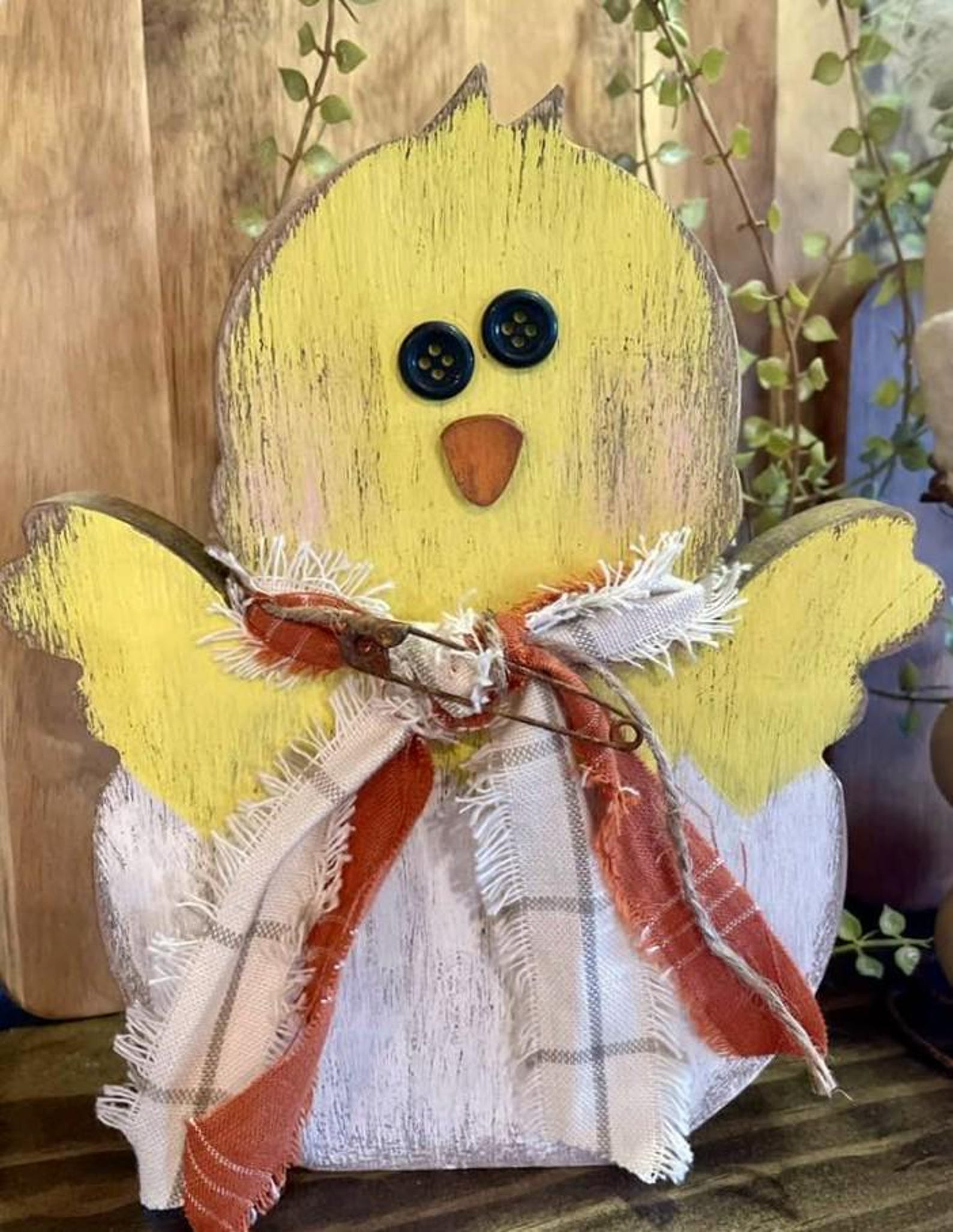 Easter Chick Decor, Wood Chick, Farmhouse Tray Decor, Primitive Chick ...