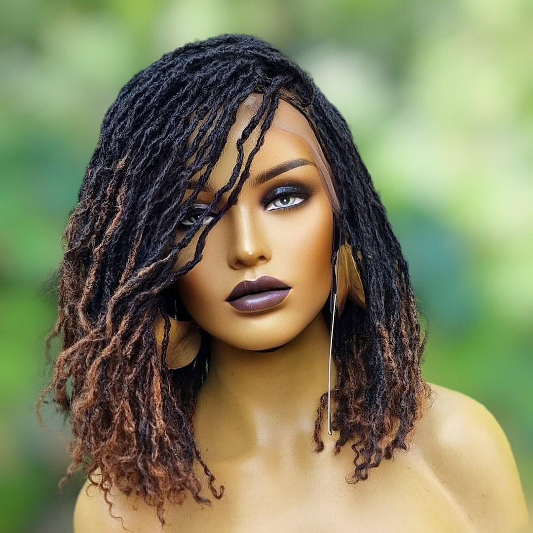 Pure Human Hair Sister Locs Glueless Braided Wig For Black Women