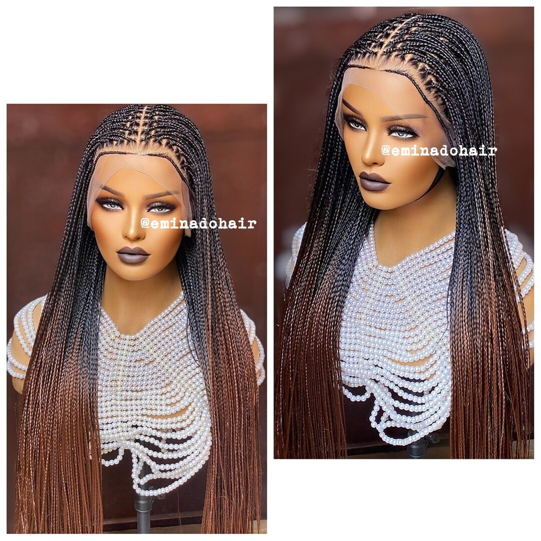 Ready to Ship Braided Wig Knotless Box Braids Closure 6by6 Unit Made ...