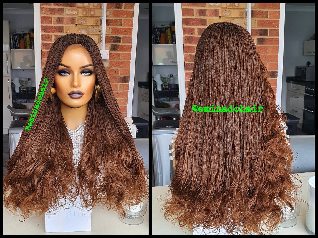 Braided Wig Knotless Box Braids, Full Frontal Closure Wig Made for ...