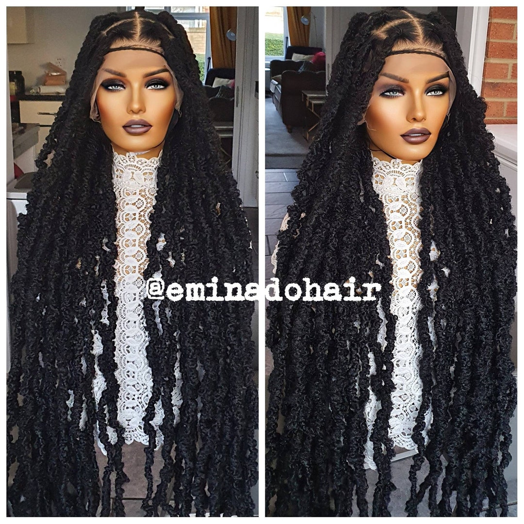 Faux Locs Knotless Braid Wig for Black Women Gift for Women Full Lace ...