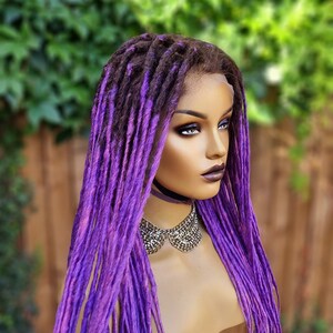 Lisa Bonet Locs Braided Wig,synthetic Dreadlocks Colourful Full Lace ...