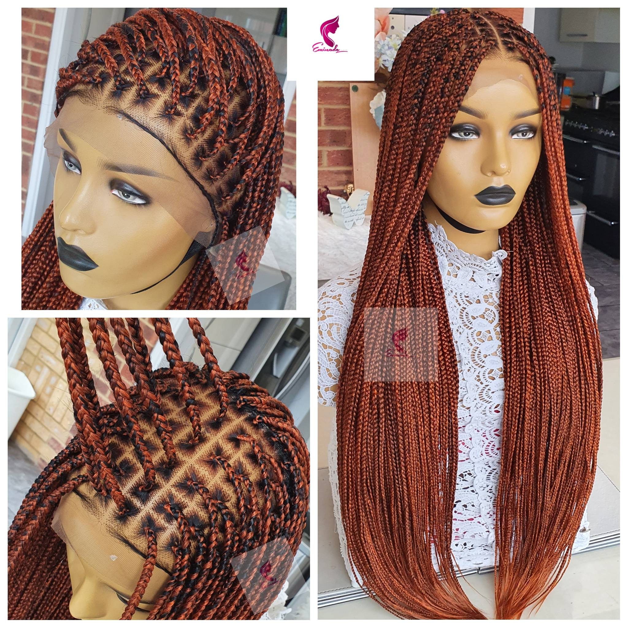 Braided Wigbraidswigfull frontal wig Knotless braidsbox | Etsy