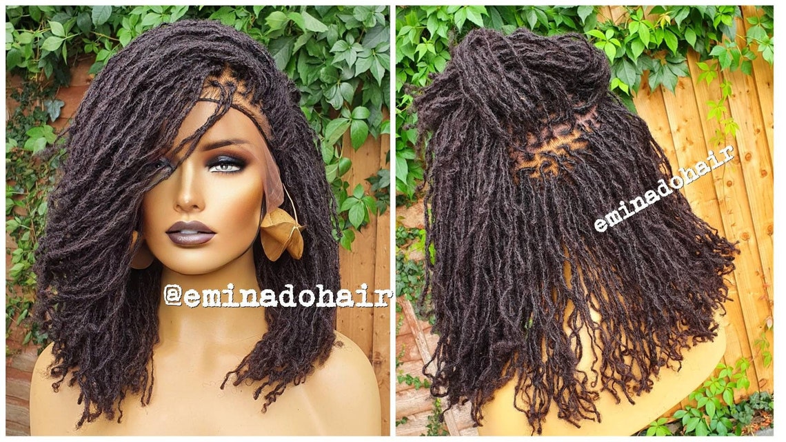 Pure Human Hair Sister Locs Glueless Braided Wigbraids Wig - Etsy