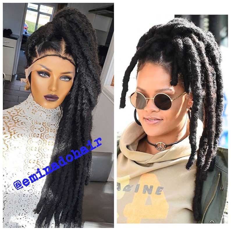 Chunky Dreadlock Faux Loc Wig Knotless Braid Wig for Black - Etsy