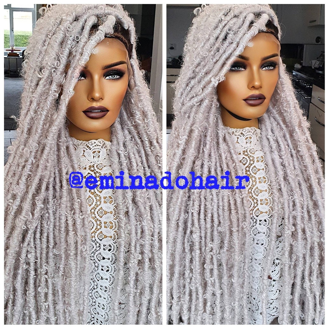 Faux Locs Knotless Braid Wig for Black Women Gift for Women Full Lace ...