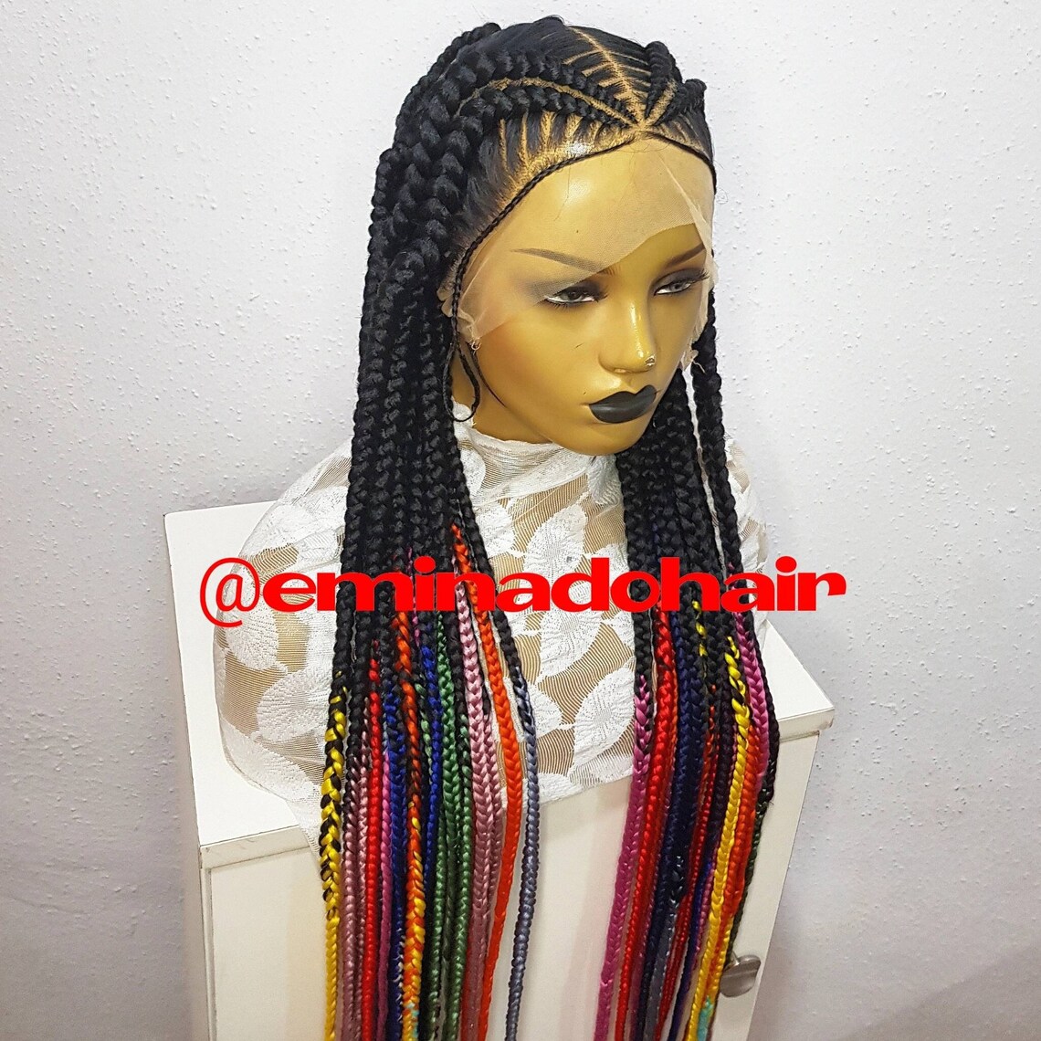 Braided Wig Unit.cornrow Braidwig, Braidswig Fulani Braids.full Lace ...